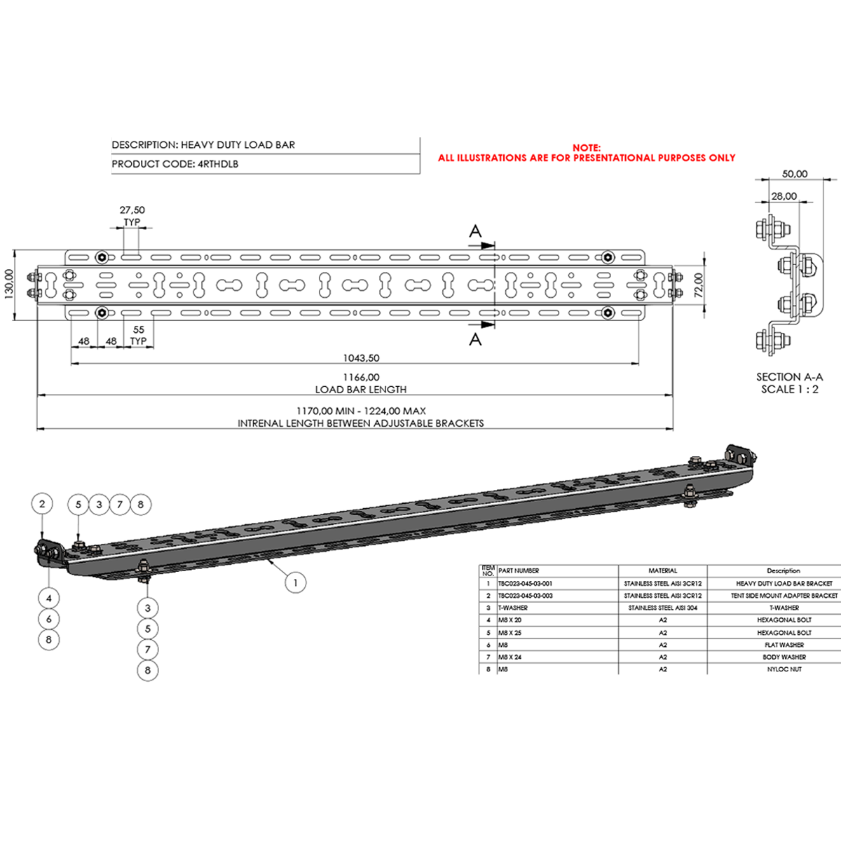 Heavy Duty Load Bar for Canopies – The Bush Company Australia