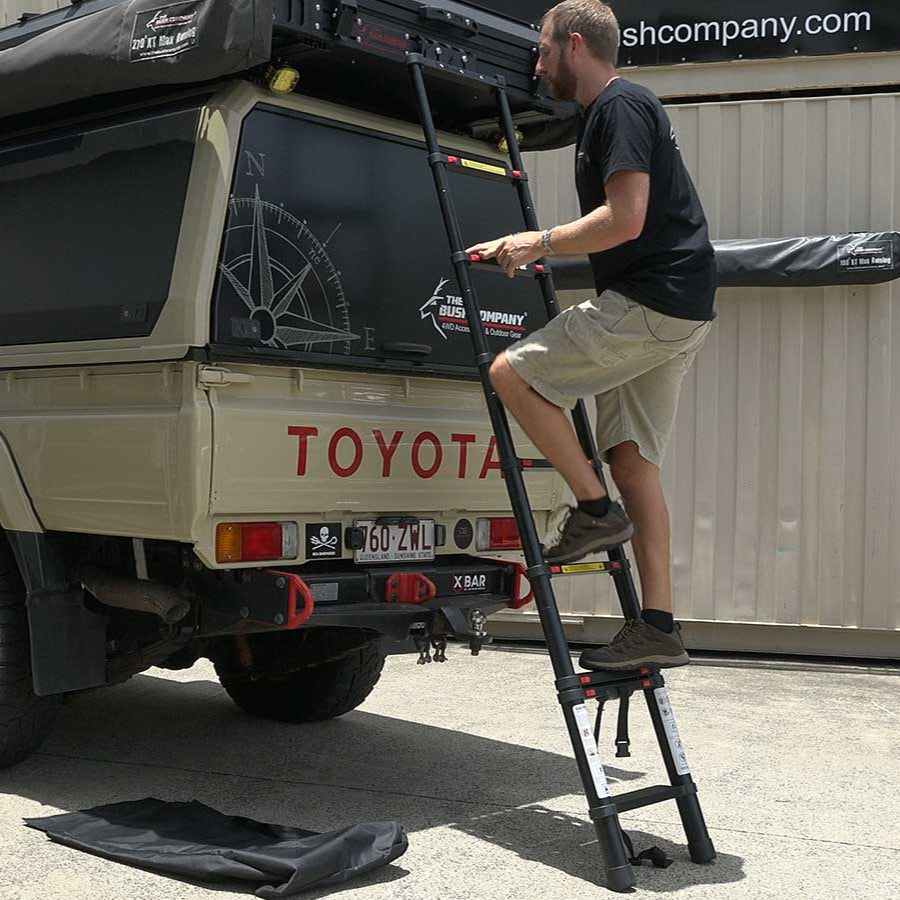 Deluxe Telescopic Ladder | 150kg Rated - Wide Angled Steps – The Bush ...